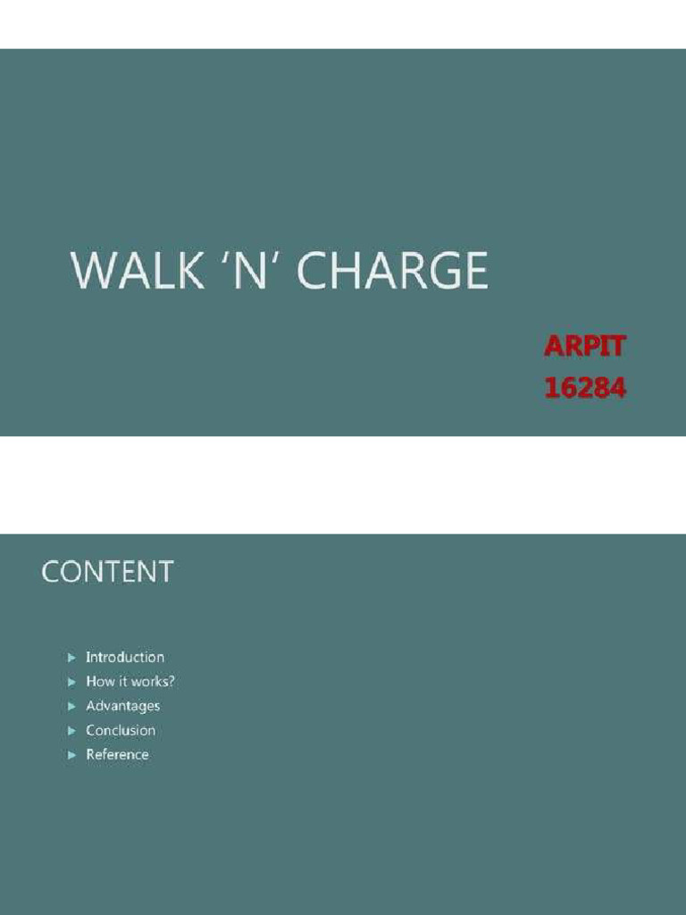 Walk and Charge | PDF