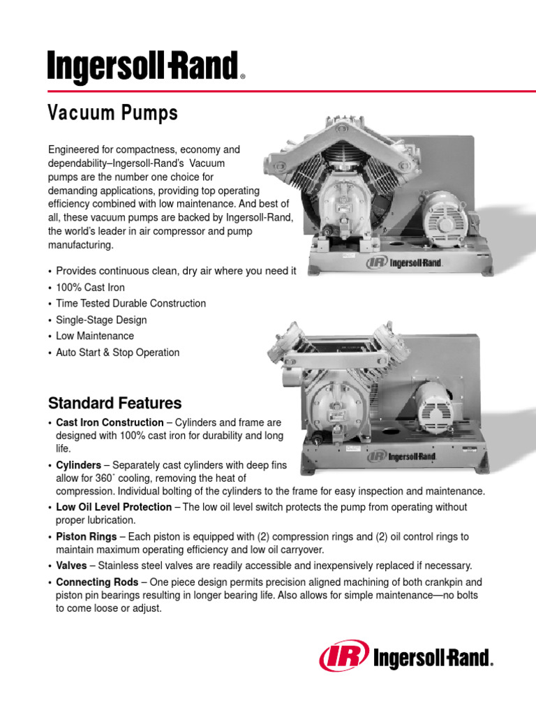 Vacum Pump V244 Brochure | PDF | Piston | Pump