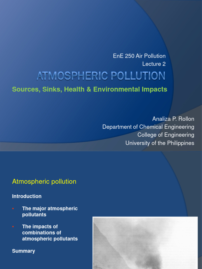 EnE 250 Air Quality Management and Pollution Control Lecture 02 Air ...