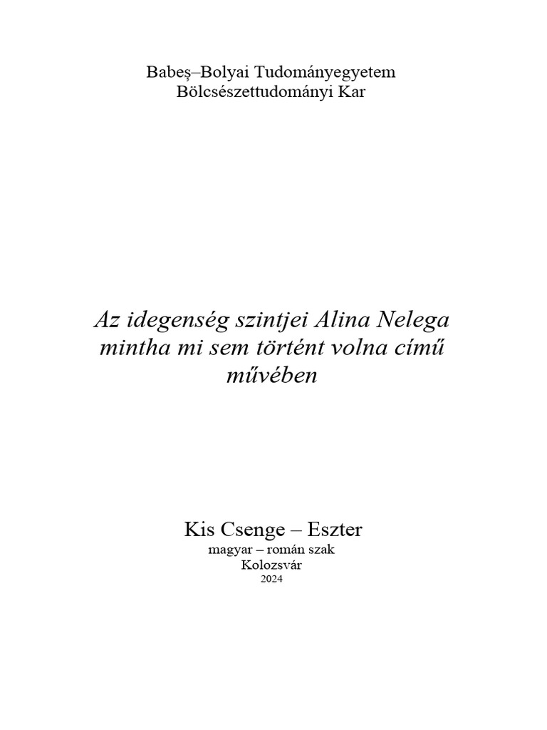 Alina Nelega Mintha Mi Sem Történt Volna Című Könyvének Lapjain ...