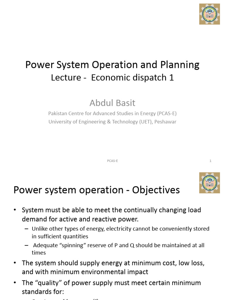 L4-Economic Dispatch | PDF | Mathematical Optimization | Gradient