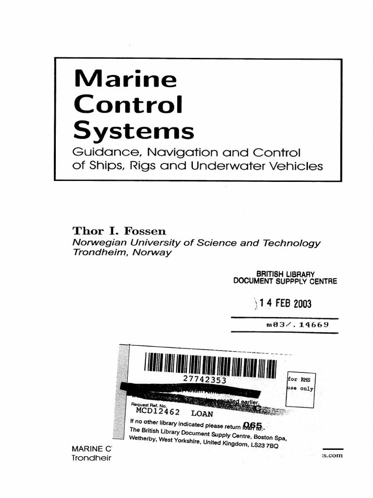 Marine Control Systems | PDF Marine Control Systems | PDF