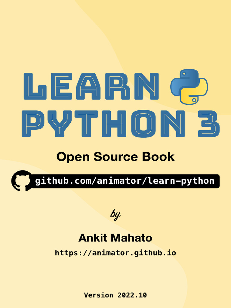 Ankit Mahato Learn Python 3 Edpunk 2022 Pdf Python Programming Language Computer 3531