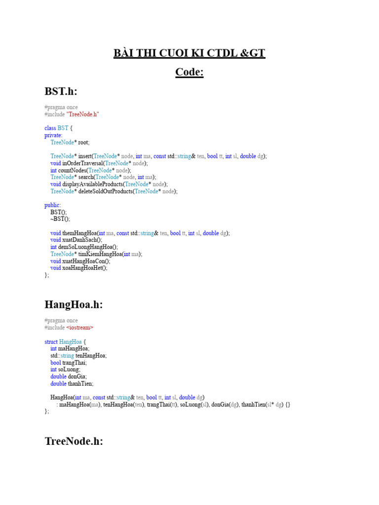 Bài Thi Cuoi Ki CTDL | Download Free PDF | Computer Data | Computing