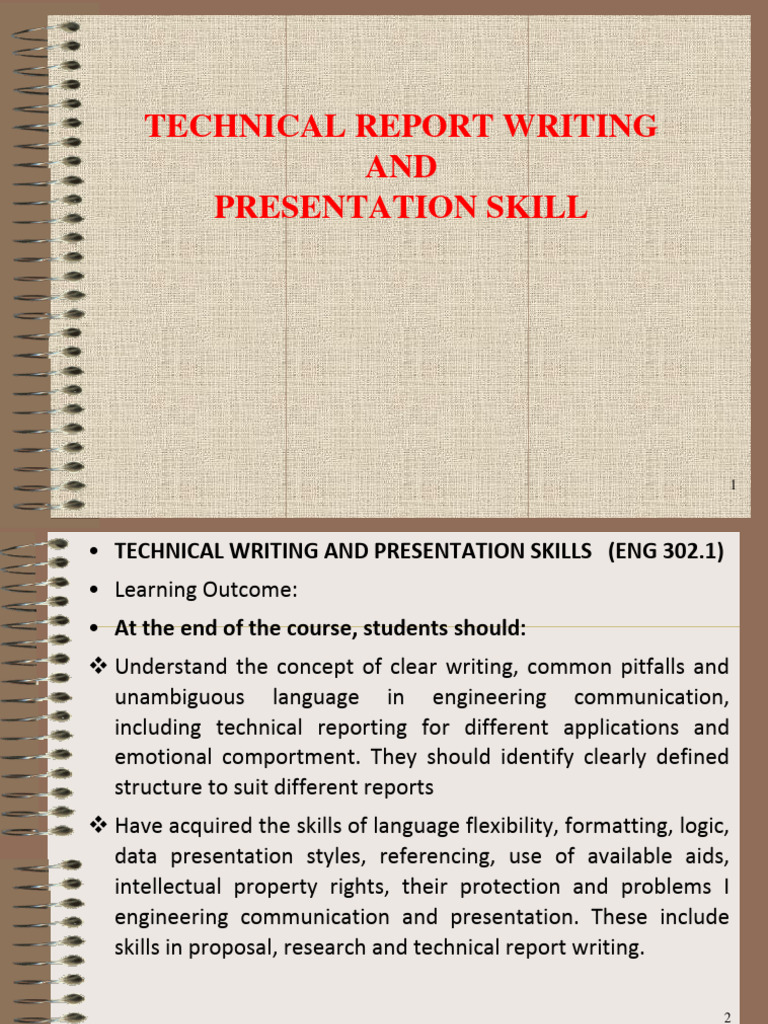 Technical Report Writing & Presentation Skills | PDF | Communication ...