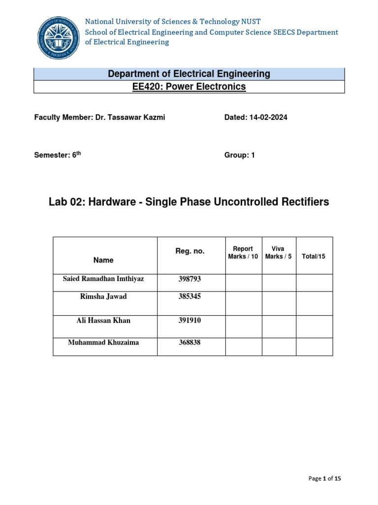 PE Lab 2 Report | Download Free PDF | Rectifier | Diode