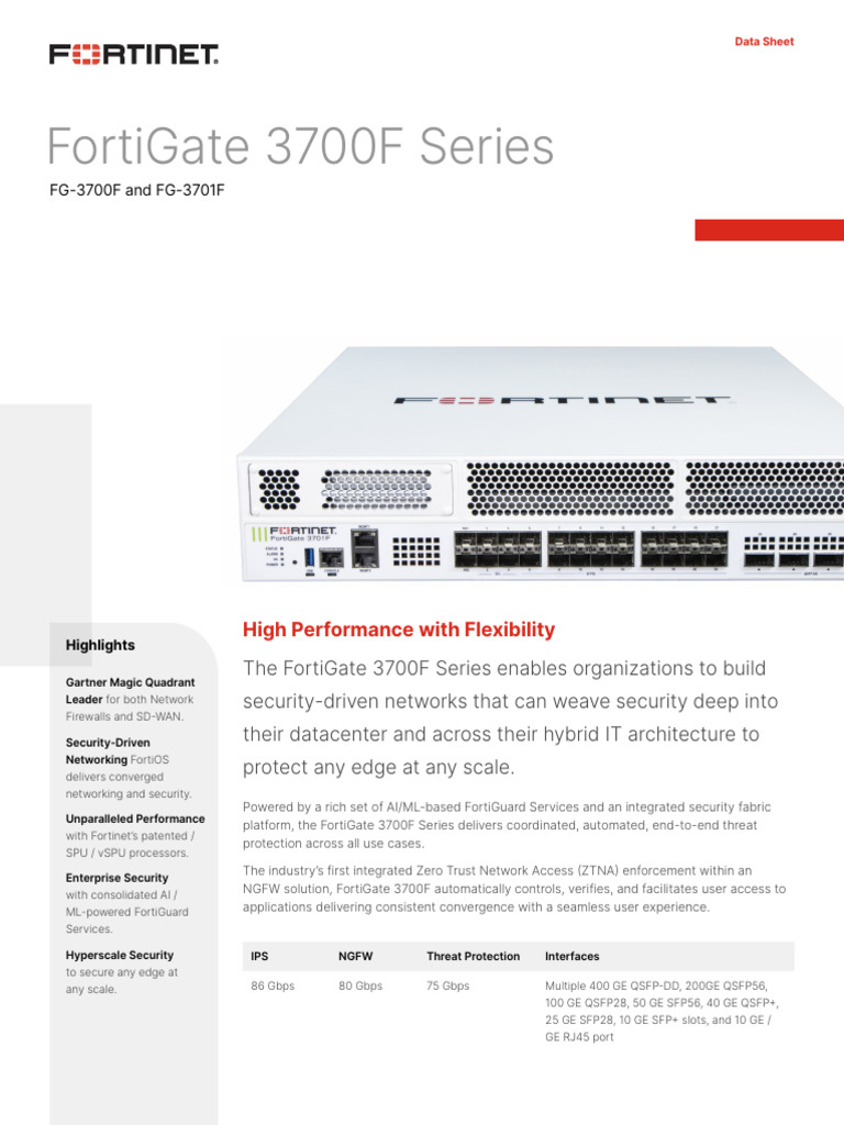 Fortigate 3700f Series | PDF | Security | Computer Security