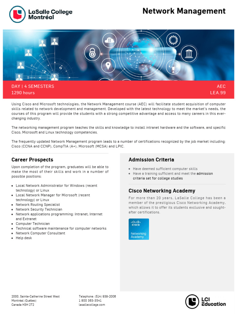Aec Network Administration Courses PdfBrochure en | PDF | Computer Network | Cisco Certifications