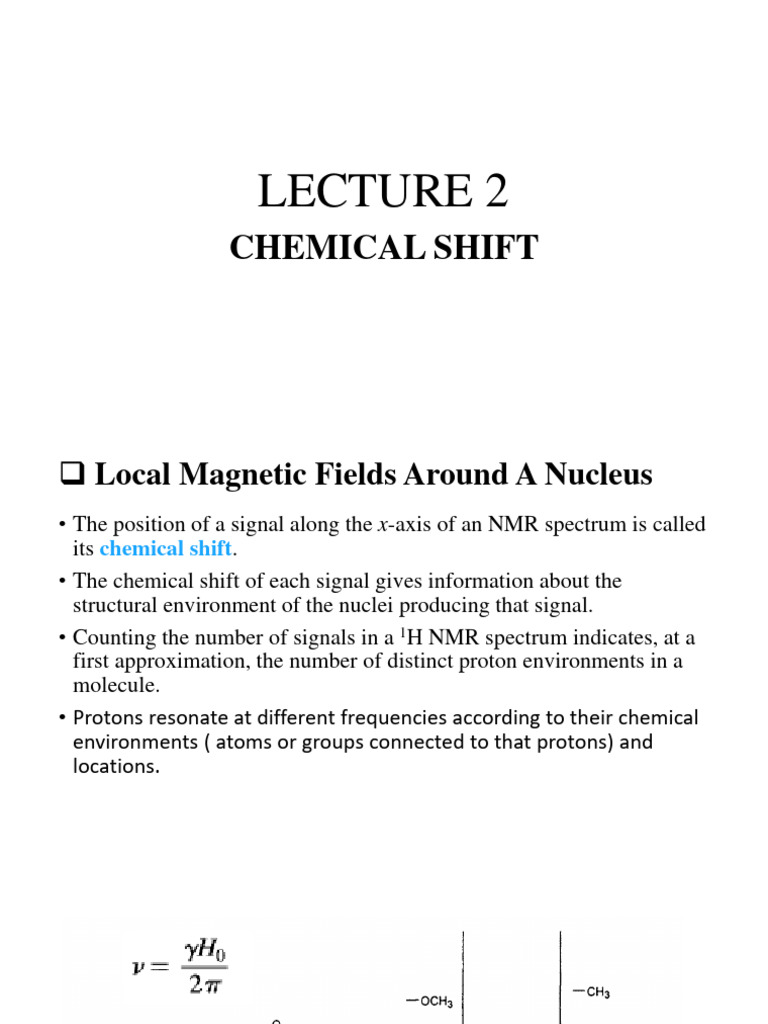 NMR Spectroscopy Lect. 2 | PDF | Molecular Physics | Nuclear Physics