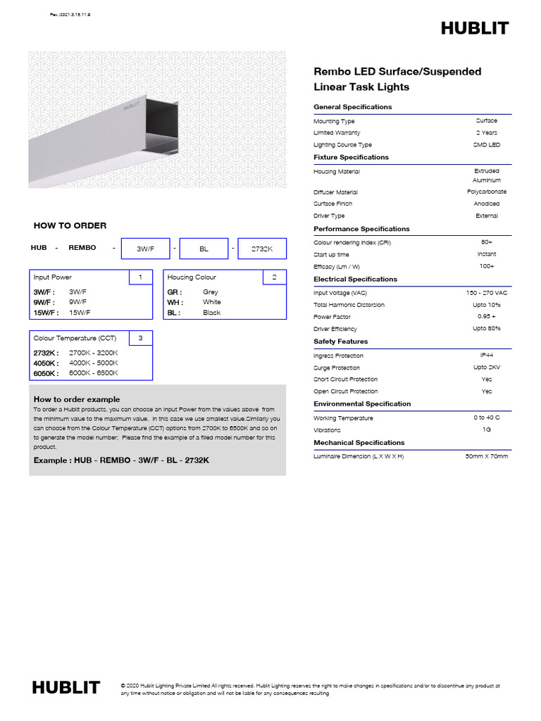 Rembo LED Surface - Suspended Linear Task Lights | PDF | Lighting ...