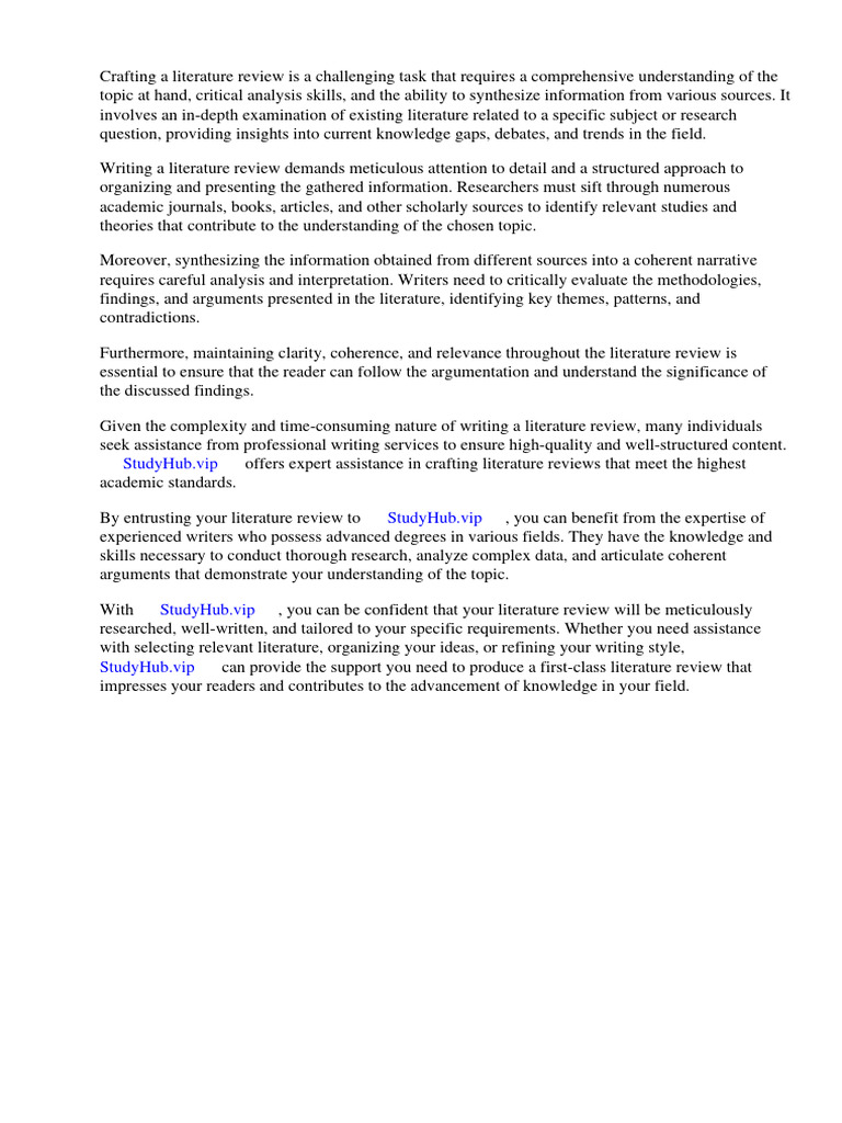 Example of A First Class Literature Review | PDF | Literature Review ... Example of A First Class Literature Review | PDF | Literature Review ...
