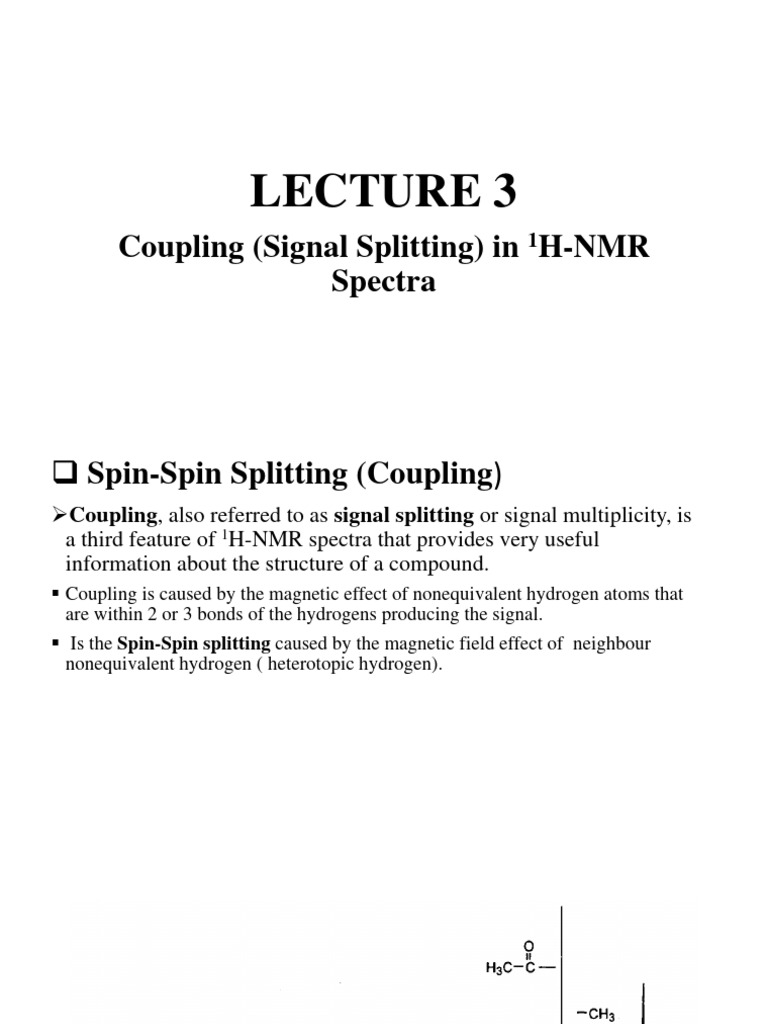 NMR spectroscopy lect. 3 | PDF | Proton Nuclear Magnetic Resonance | Theoretical Physics