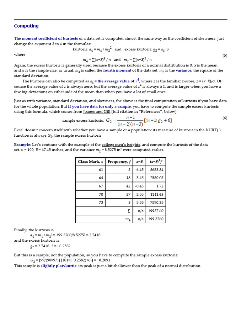 Measures of Shape - Skewness and Kurtosis | Download Free PDF | Probability Theory | Descriptive ...