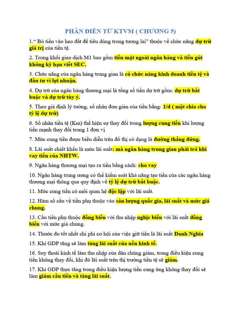 Tự luận ĐIỀN TỪ KTVM CHƯƠNG 5 | PDF