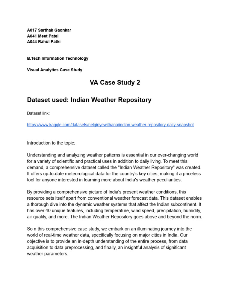 VA Case Study 2 | Download Free PDF | Meteorology | Moon