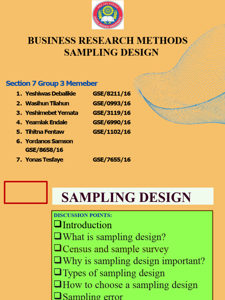 Sampling Design - Group Three | PDF | Sampling (Statistics) | Errors And Residuals