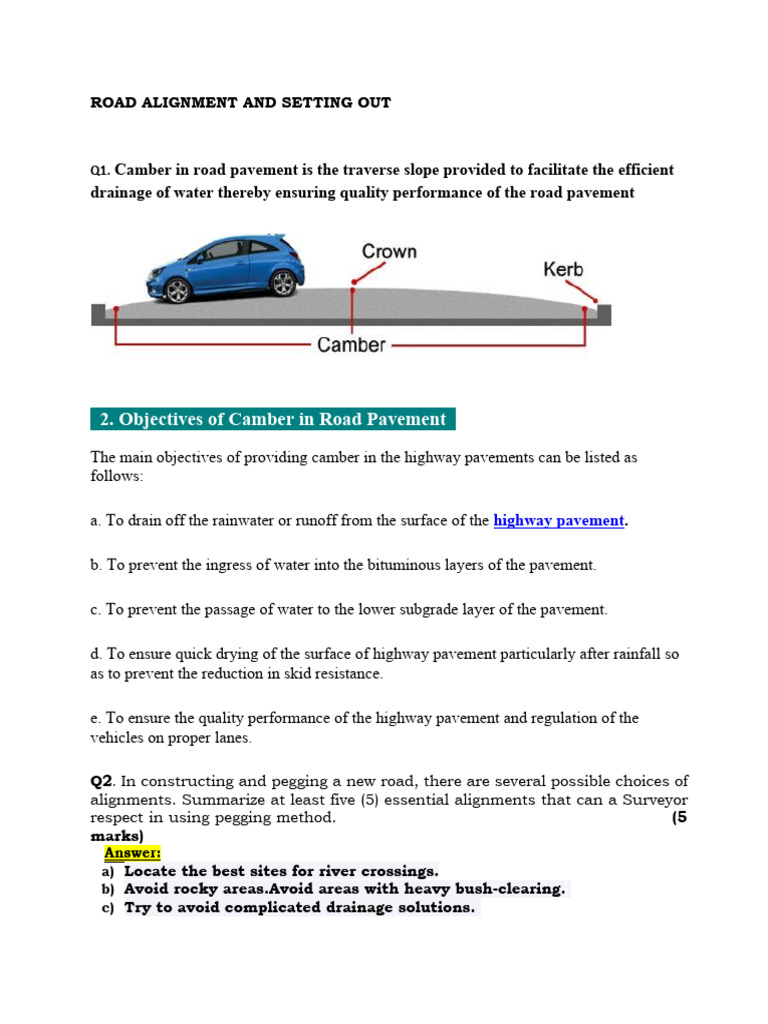 Road Alignment and Camber Design | PDF | Technology & Engineering