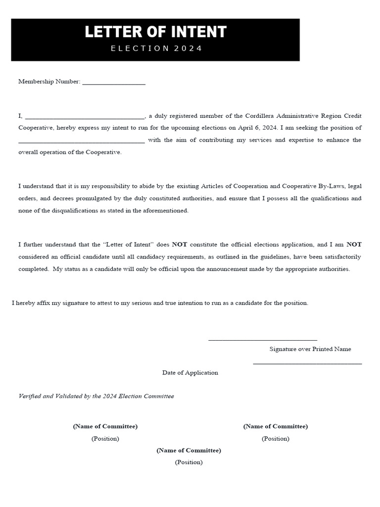 Letter of Intent | PDF