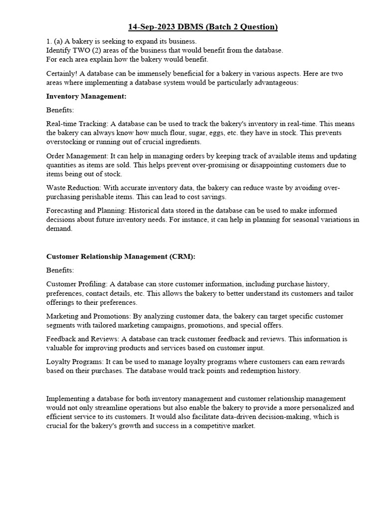 Batch 2 Question To MyOwn Ans | PDF | Databases | Relational Database