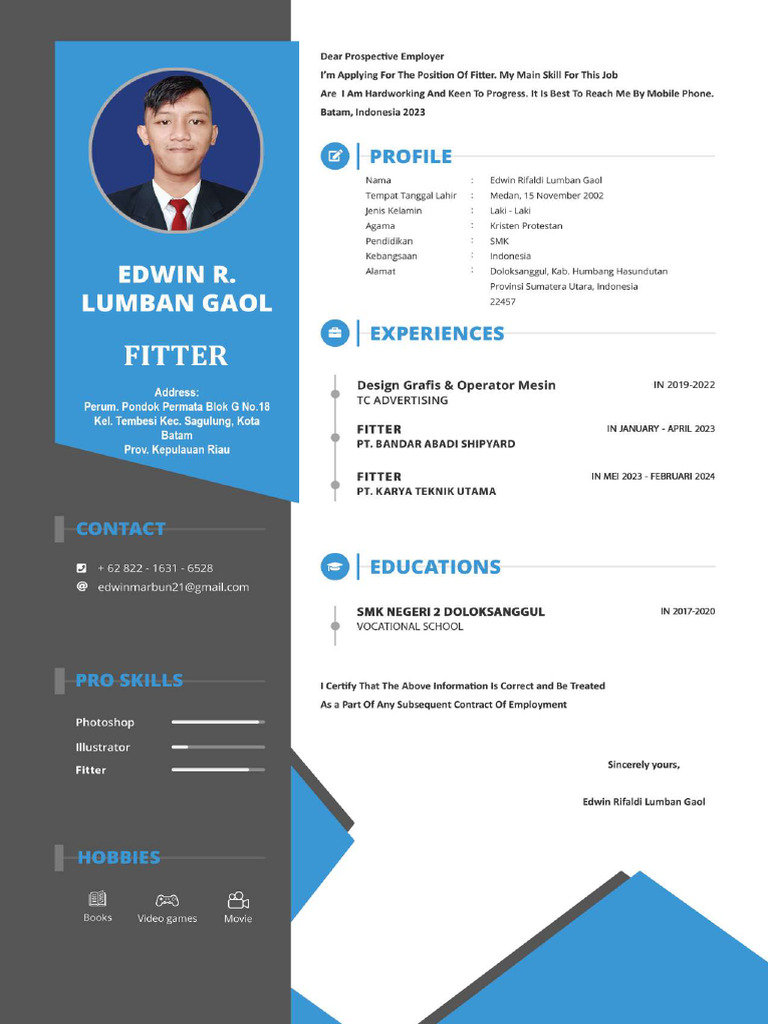 CV Edwin Rifaldi | PDF