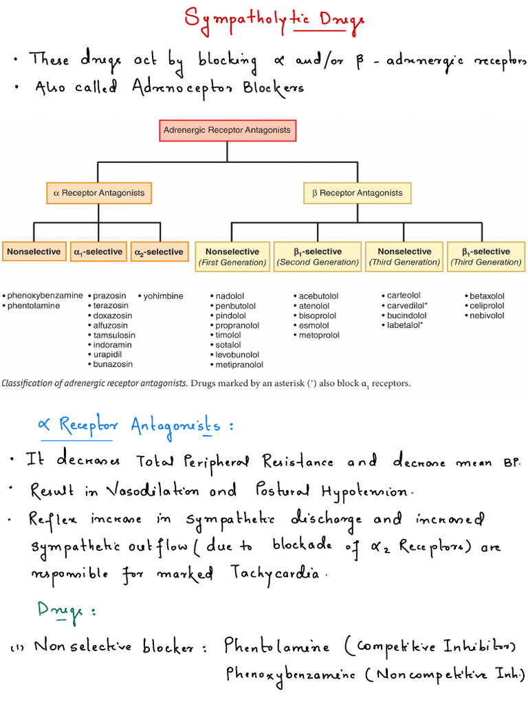 Sympatholytic Drugs | PDF | Clinical Medicine | Medical Specialties