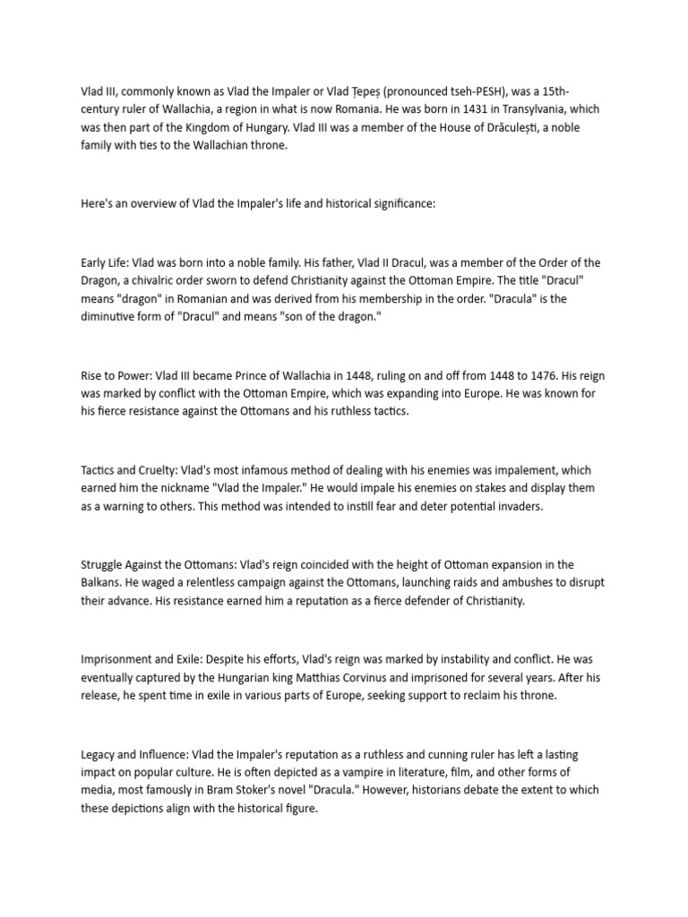 Vlad Tepes | Download Free PDF | Vlad The Impaler