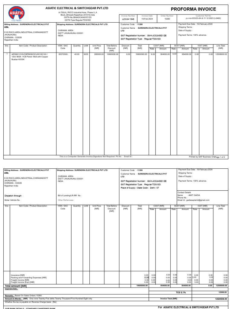 GST Performa Invoice - pdf-1545 | PDF | Taxation | Government Finances