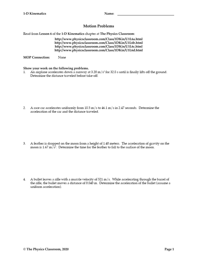 Physics 1D Kinematics | PDF | Acceleration | Kinematics
