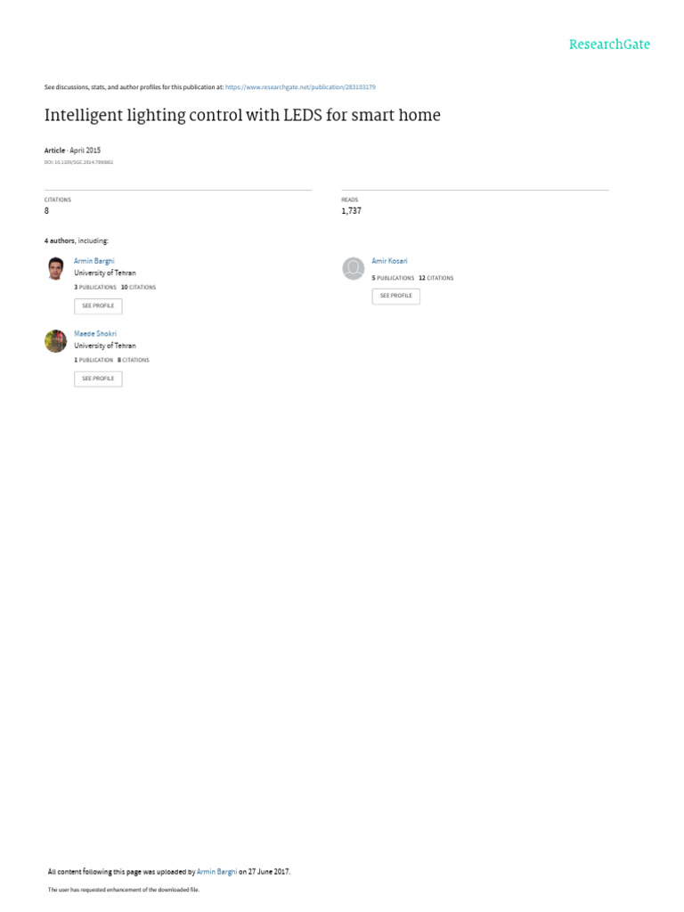 Intelligent Lighting Control With LEDs For Smart Home | PDF | Power ...