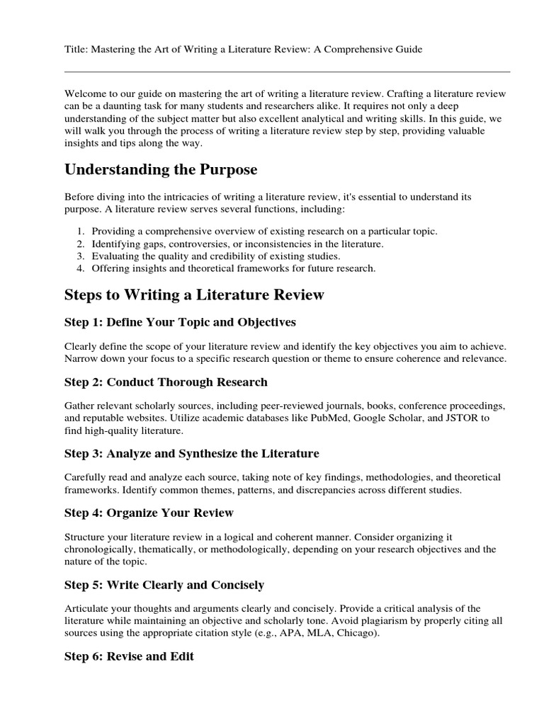 Body of Literature Review Example | Download Free PDF | Methodology ... Body of Literature Review Example | Download Free PDF | Methodology ...