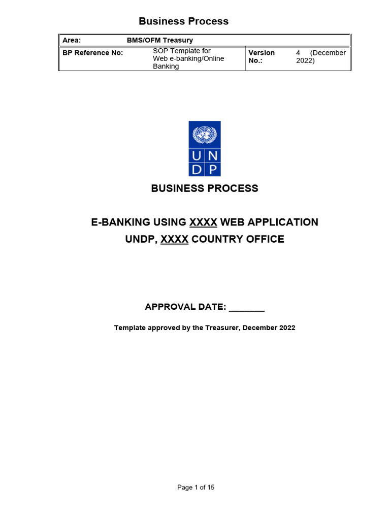 FRM Banking Arrangement SOP E-Banking Template | PDF | Online Banking | Banks & Banking