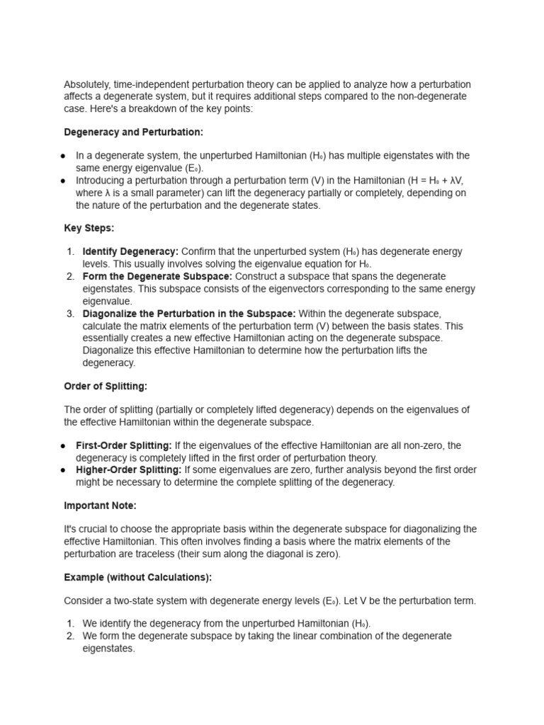 Time-Independent Perturbation Theory | PDF | Perturbation Theory ...