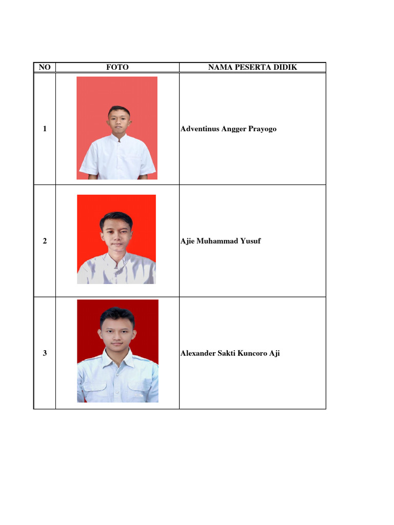 REKAP DATA NAME TAG (Akper Pemkab Purworejo) | PDF