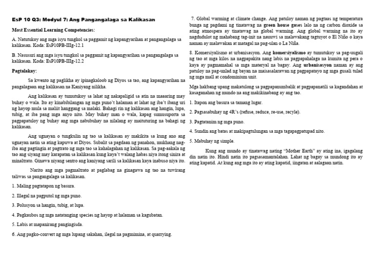 EsP-10_Q3_Modyul-7-outline | PDF