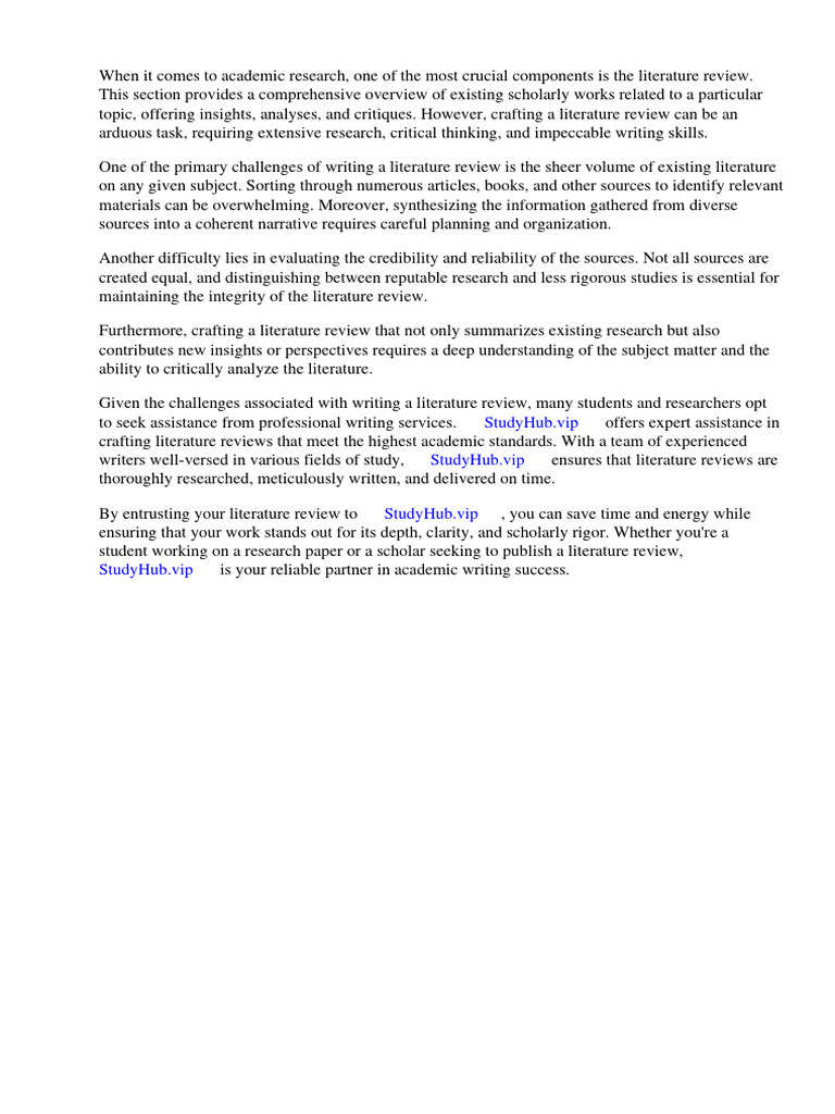 Examples of Literature Review Research Papers | PDF | Literature Review ...