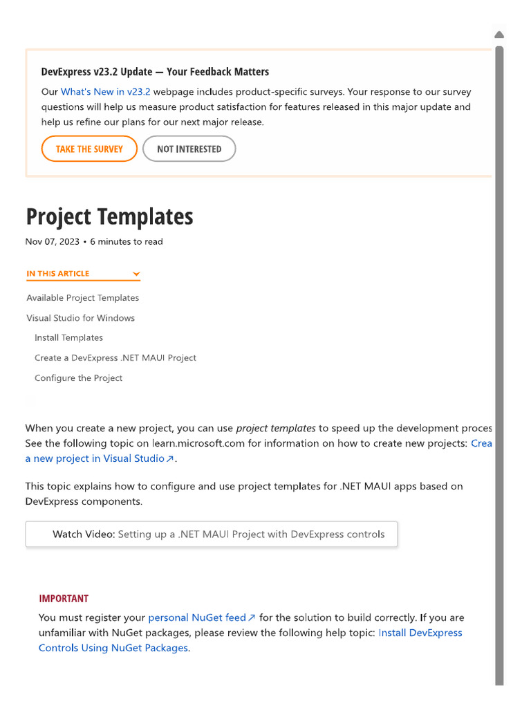DevExpress MAUI Template Install | PDF