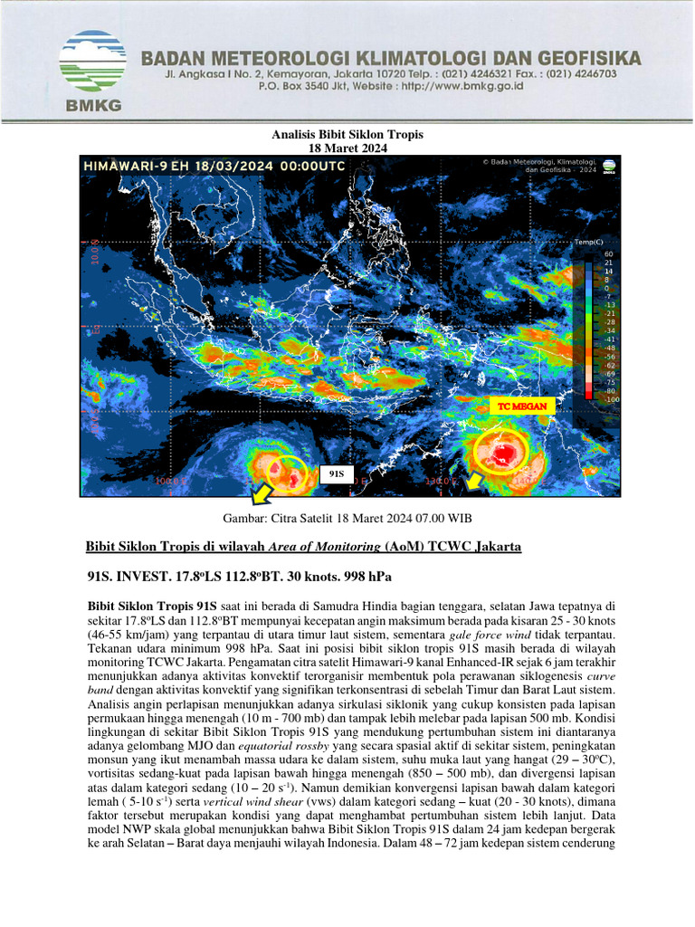 Analisis Bibit Siklon 20240318 | PDF