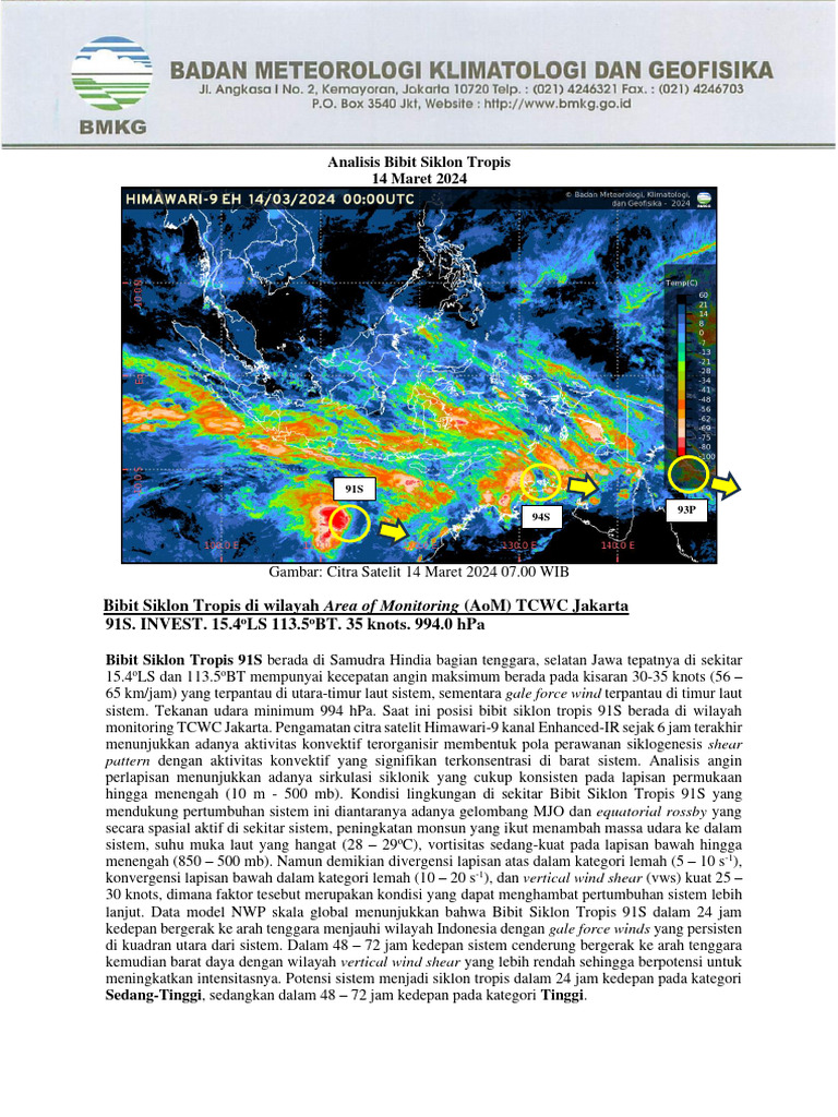 Analisis Bibit Siklon 20240314 | PDF