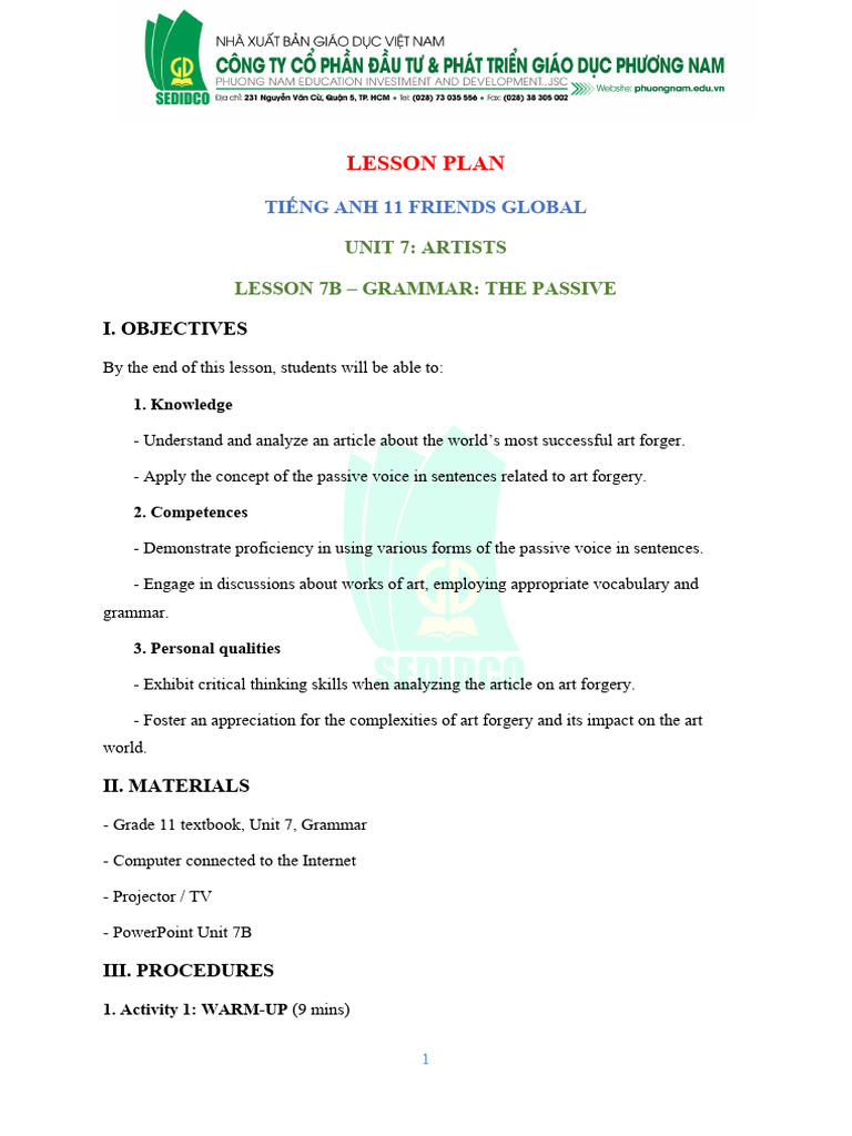 Passive Voice in Art Forgery Lesson | PDF | Learning | Cognitive Science
