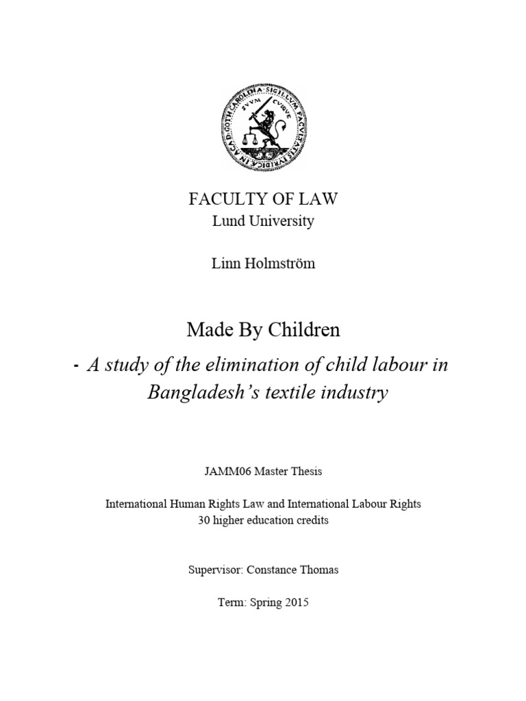 Made by Children - A Study of The Elimination of Child Labour in | PDF ...