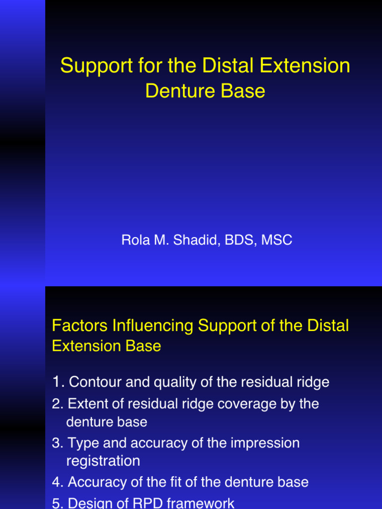 Support For The Distal Extension Denture Base Altered Cast Technique 1 ...