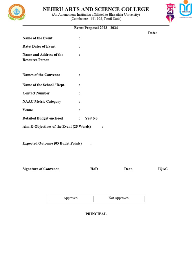 Event Proposal IQAC Format | PDF