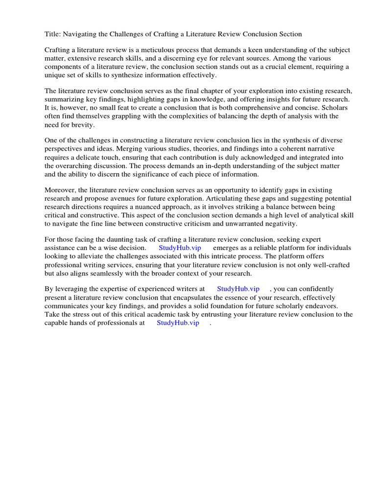 Literature Review Conclusion Section | PDF | Literature Review | Essays Literature Review Conclusion Section | PDF | Literature Review | Essays