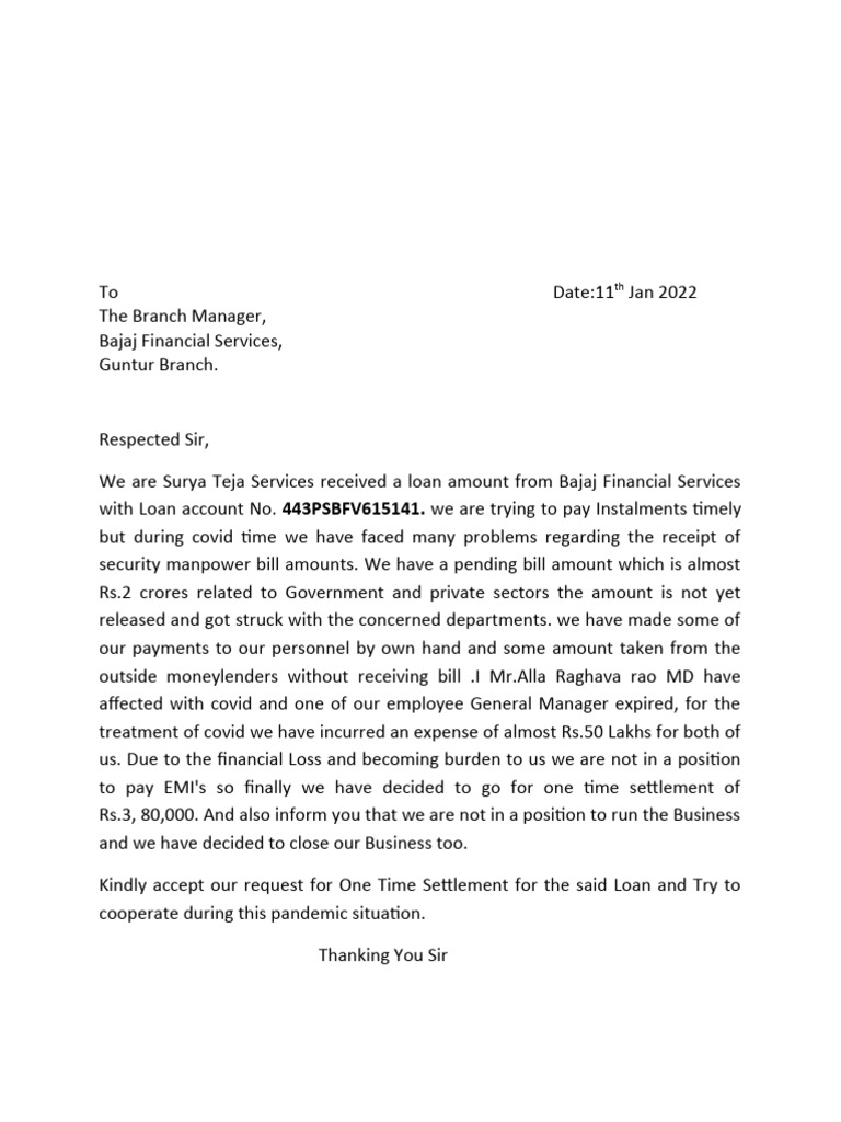 Bajaj Letter | PDF | Loans | Money