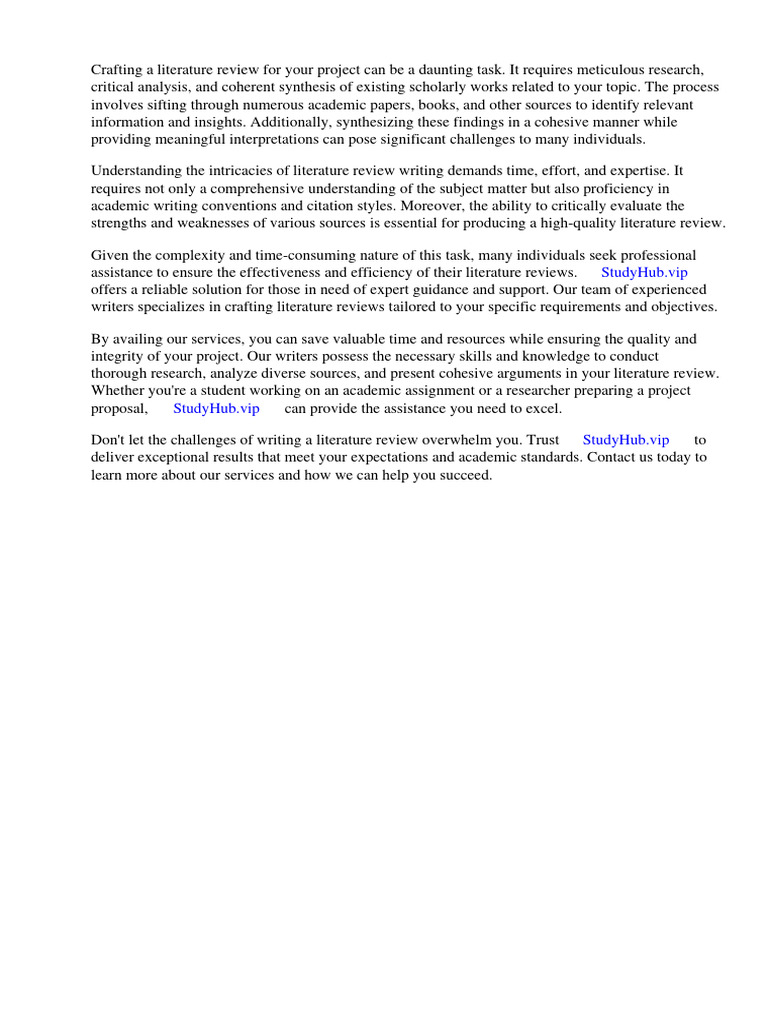 Example of Literature Review in Project | PDF | Expert | Literature Review
