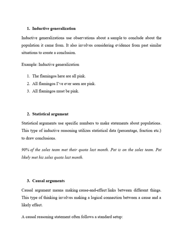 Common Patterns of Inductive | PDF | Inductive Reasoning | Argument