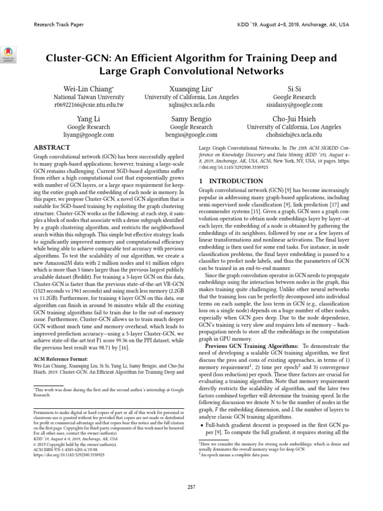 Cluster-GCN An Efficient Algorithm For Training Deep and Large Graph ... Cluster-GCN An Efficient Algorithm For Training Deep and Large Graph ...