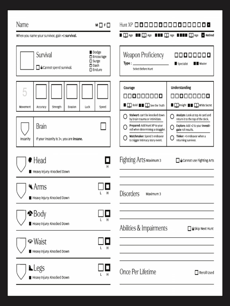 Survivor Naming and Injury Mechanics | PDF