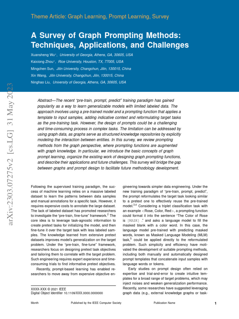 Graph Prompting for ML Researchers | PDF | Vertex (Graph Theory ...