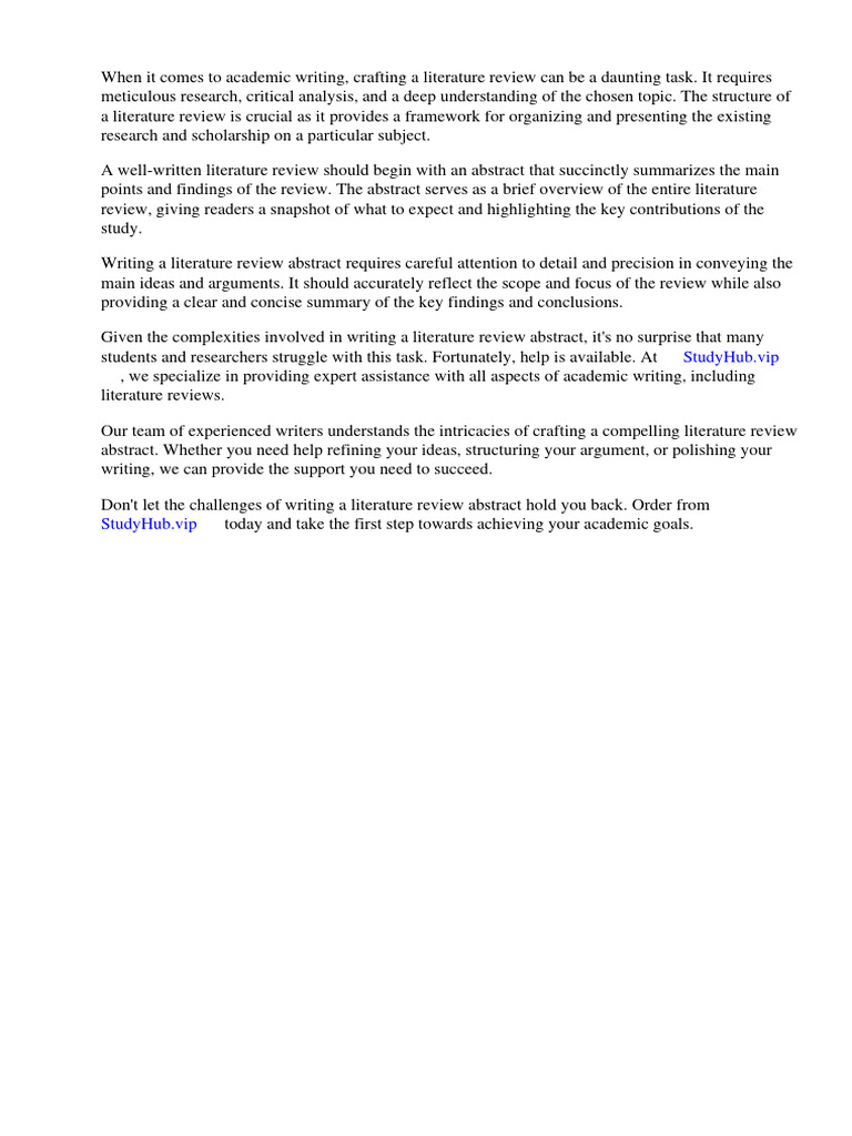 Structure of A Literature Review Abstract | PDF | Abstract (Summary ... Structure of A Literature Review Abstract | PDF | Abstract (Summary ...